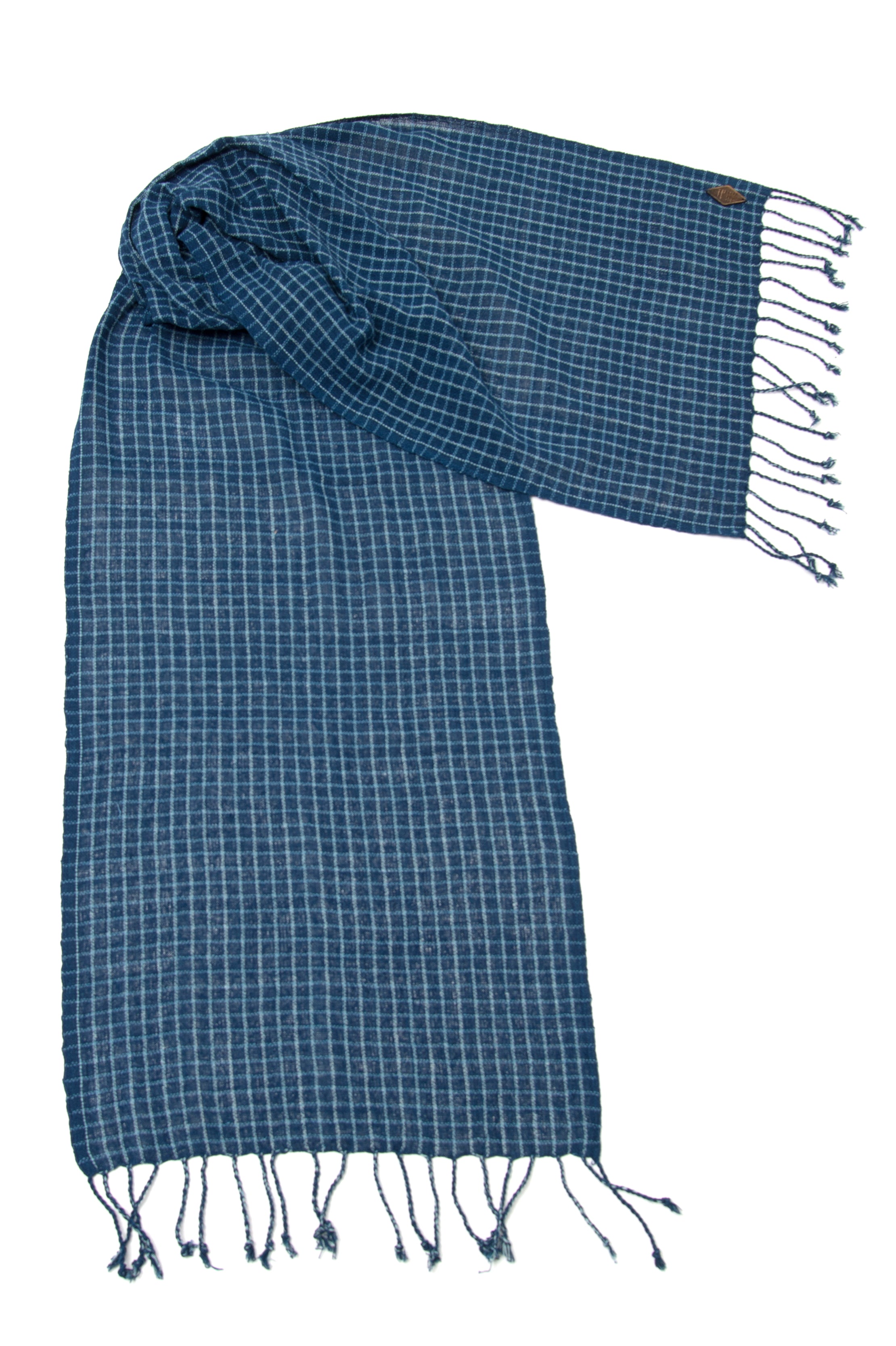 GRID SCARF - hand loomed checks – Indigo People