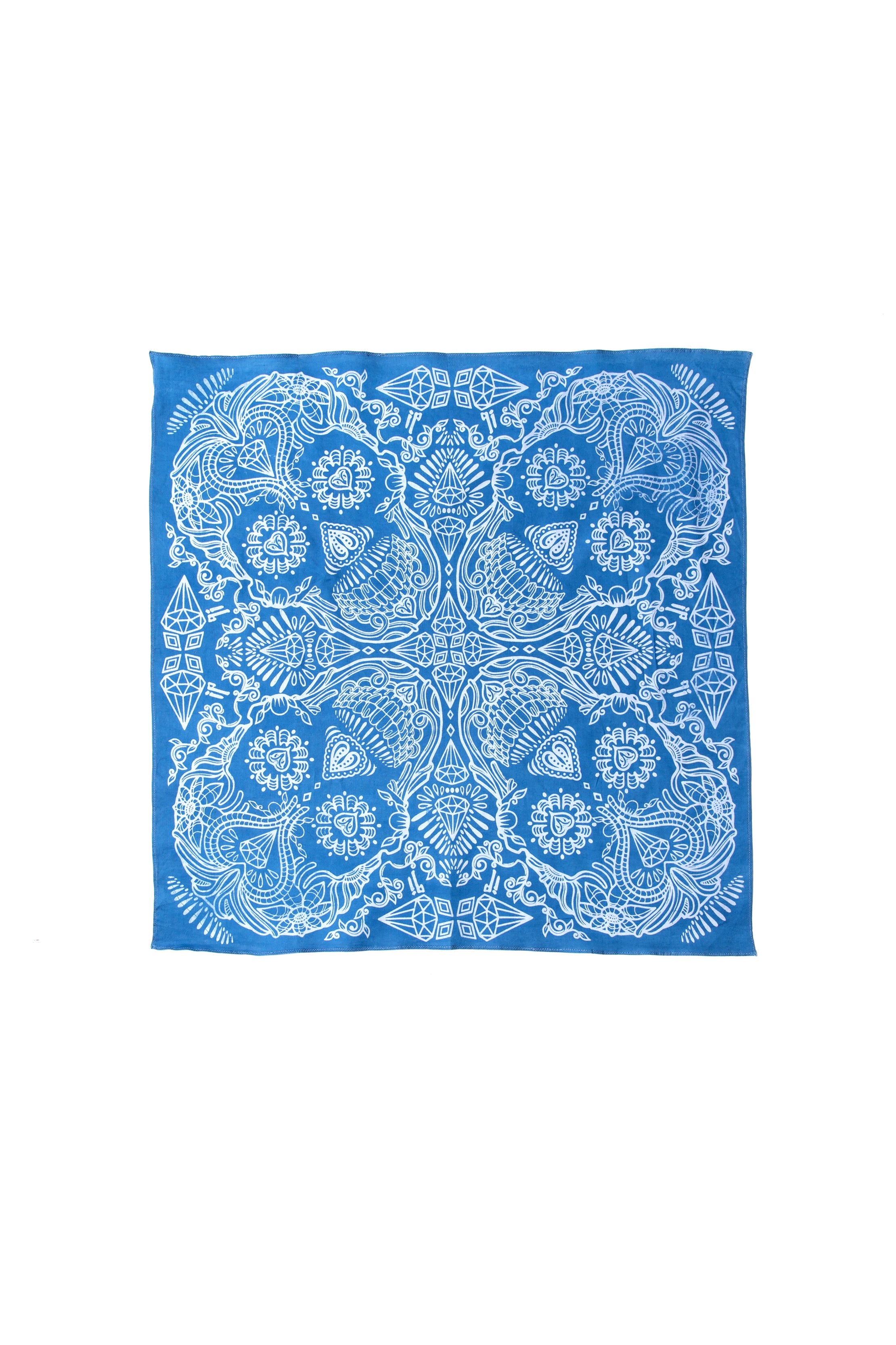 SKULL BANDANA - batik screen print – Indigo People